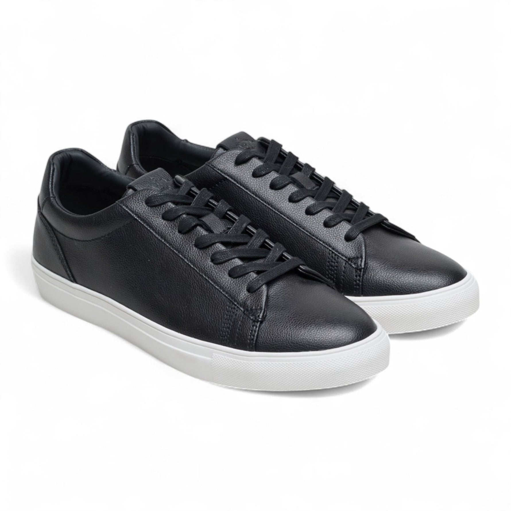Antique Rogue Men’s Black Leather Trainer Sneaker Shoes - Gibbs ...