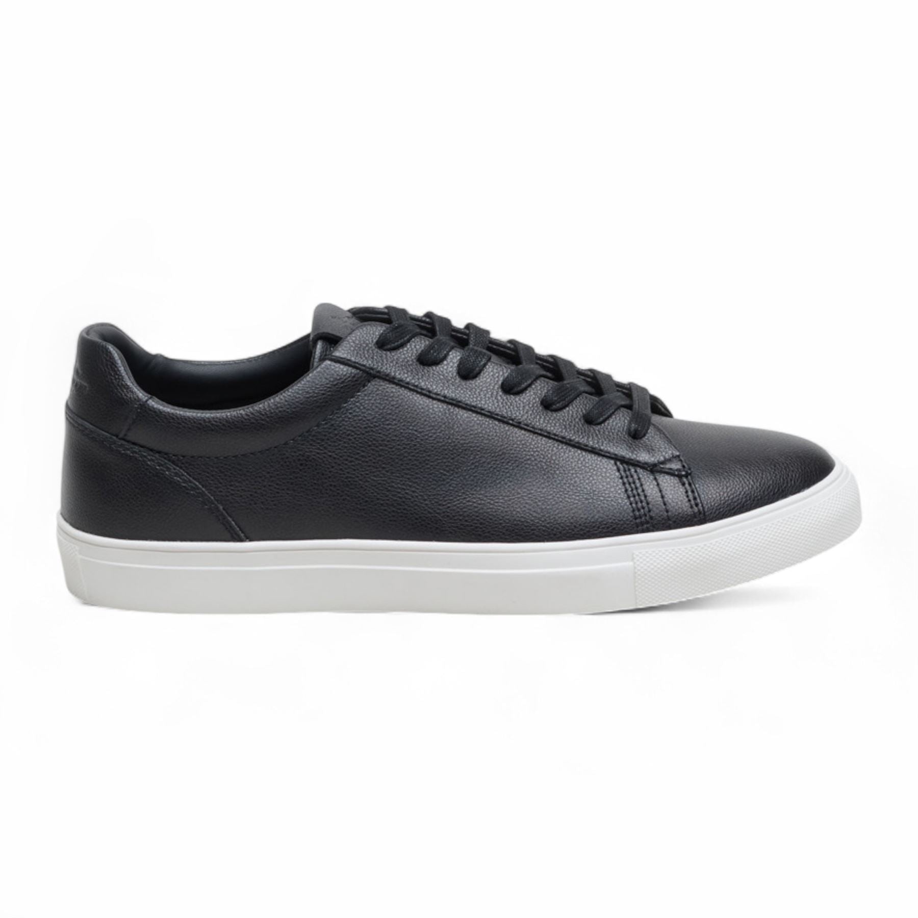 Antique Rogue Men’s Black Leather Trainer Sneaker Shoes - Gibbs ...